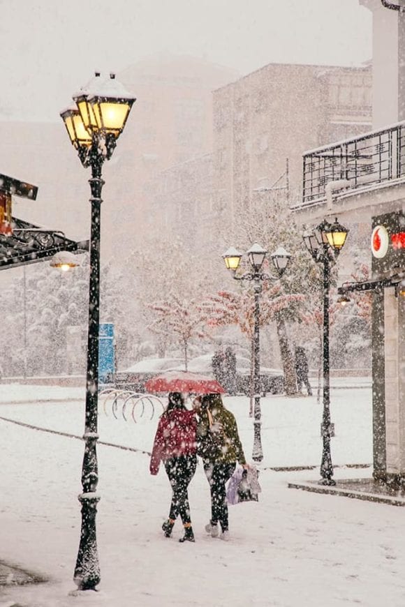 Korca Sees First Snowfall of the Season • IIA